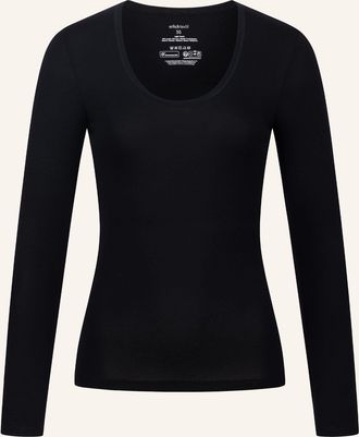 erlich textil Erlich Textil Light Touch Tiefausgeschnittenes Langarmshirt Mit Lyocell - Seidig Weich schwarz
