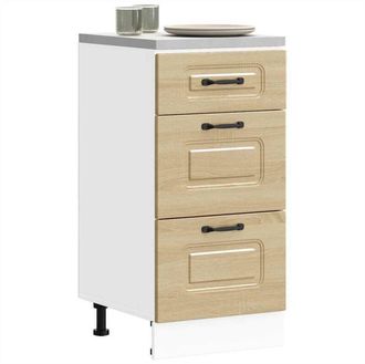 vidaXL Armoire de cuisine Kalmar blanc brillant bois ing&eacute;nierie - Vidaxl