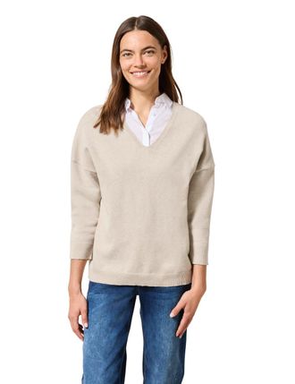 Cecil Damen B303212 Kuscheliger Pullover, Desert beige Melange, Medium