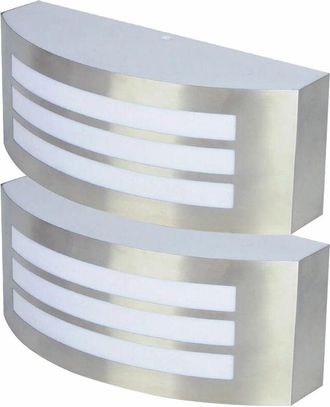 ETC Shop Lot de 2 spots muraux lampes dentr&eacute;e de maison de jardin en acier inoxydable IP44 E27 lumi&egrave;res