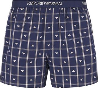 Emporio Armani Herren Boxershorts blau Mikrofaser gemustert