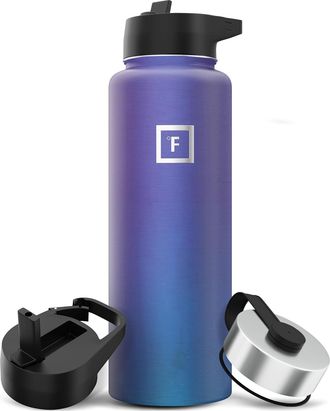 Iron Flask Edelstahl Trinkflasche mit Strohhalm - 650/950/1200/1800 ml - Kohlensäure Geeignet Auslaufsicher Doppelwandig Isoliert Thermosflasche BPA-Freie - Wass