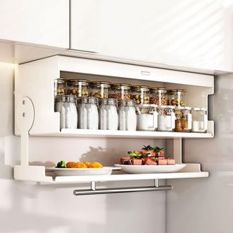 Generic H&auml;ngeschrank Mehrzweckschrank Metall Aus Kohlenstoffstahl Gefertigt Zwei Montagem&ouml;glichkeiten Magnetische Schrankt&uuml;r Zum &Ouml;ffnen Nach Unten Wohnzimmers