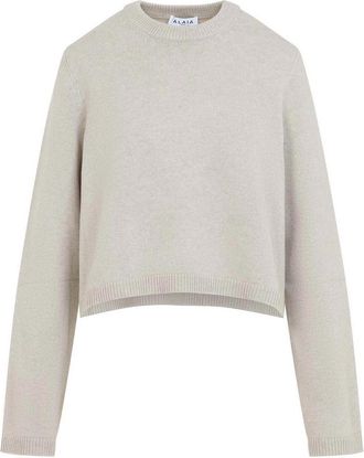 Alaia Pull Col Rond - Beige