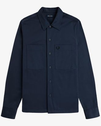 Fred Perry Festes Overshirt mit Logo-Stickerei auf Brusttasche in
