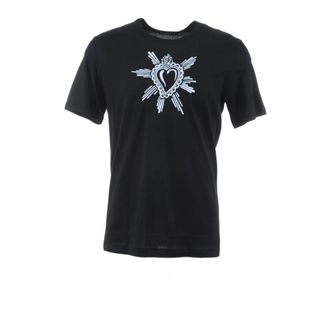 Dolce & Gabbana Herz Kurzarm T-Shirt - - Tops - Herren - Schwarzk - XS