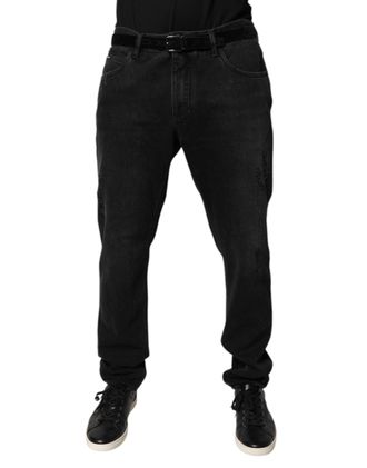 Dolce & Gabbana Black Cotton Skinny Men Denim Jeans Clothing