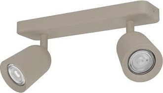 Eglo Deckenlampe 2-flammig Camaldoli, Deckenstrahler mit flexiblen 3 Strahlern, Spot Deckenleuchte aus Stahl in Sandfarben, GU10 Fassung