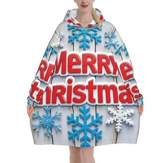 Generic Couverture &agrave; capuche ultra chaude, flocon de neige sur fond bois, couverture &agrave; capuche en flanelle, id&eacute;ale pour les matins dhiver froids