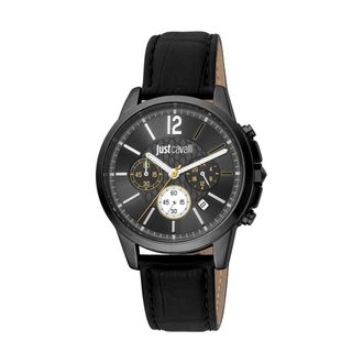 Just Cavalli Homme, Accessoires, Noir, Taille: ONE Size Montre Mode Homme Cuir Noir