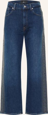 7 For All Mankind Straight Jeans Stovepipe Mit Nieten blau