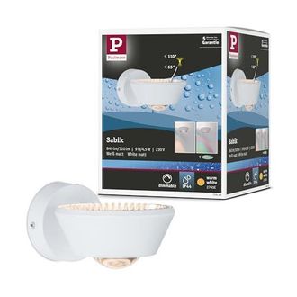 Paulmann 70946 plafonnier LED Sabik IP44 230 V rond incl. 1x9 / 1x4 watts gradable plafonniers Blanc dépoli luminaire de salle de bain plastique 2700K