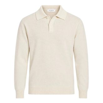 Paolo Pecora Langarm Merino Polo - - Tops - Herren - Beige - M