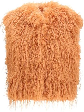 Forte_Forte Eco Mongolia Kunstpelz Weste - - Jackets - Damen - Orange - M