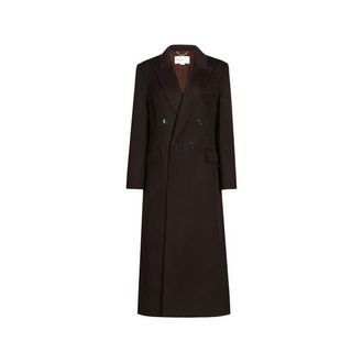 Victoria Beckham Langer Woll- und Kaschmirmantel - Brown