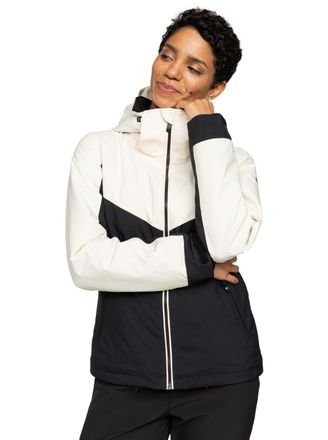 Roxy Womens Free Jet Block JK Jacket, Buttercream, XL