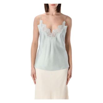 R&oacute;he Femme, Tops, Vert, Taille: 40 FR Lace Silk Top