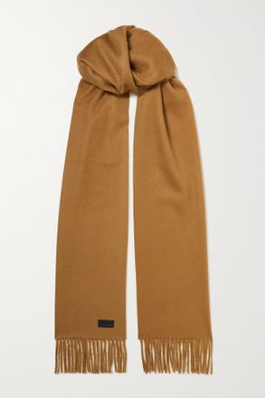 Saint Laurent &Eacute;charpe En Cachemire &Agrave; Franges - Marron