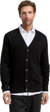 Tom Tailor Herren 1048019 Strickjacke mit Kaschmir-Anteil, 29999-Black, XXL