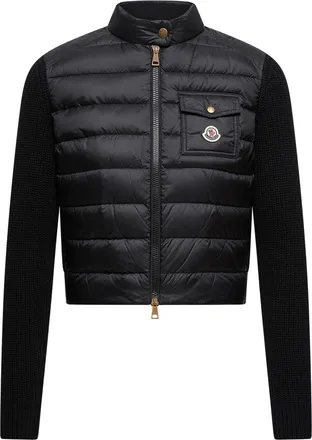 Moncler Cardigan zippé matelassé en laine