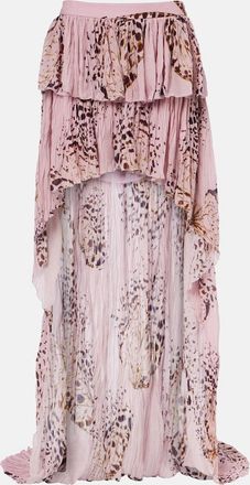 Blumarine Maxirock aus asymmetrischem Georgette mit Print