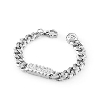 Philipp Plein Armb&auml;nder - Armband Gothic Tag - Gr. L - in Silber - f&uuml;r Damen