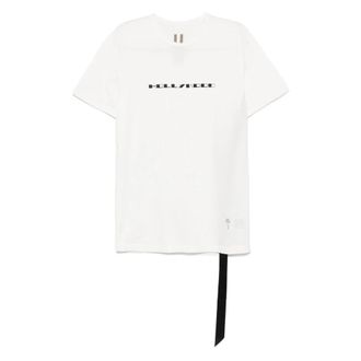 Rick Owens Wei&szlig;es Crew Neck T-Shirt Frontdruck - - Tops - Herren - Wei&szlig; - M