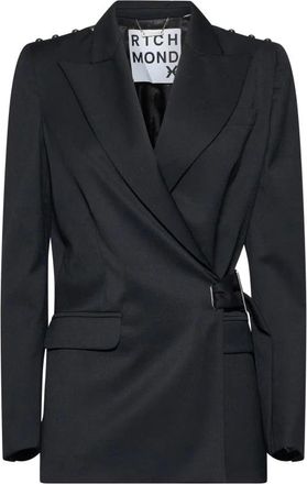 John Richmond Femme, Vestes, Noir, Taille: 40 FR Double-Breasted Wrap Blazer