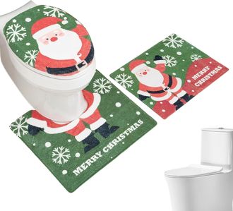 Generic Weihnachtlicher WC-Sitzbezug, rutschfest, wasserabsorbierend, für Winterurlaub, Schlafsäle, Jugendherbergen, Wohnmobile, Hotels