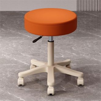 Generic Hocker H&ouml;henverstellbar Mit Fu&szlig;st&uuml;tze &middot; Drehhocker 360&deg; Drehbar &middot; B&uuml;rohocker & Friseurhocker &middot; Rollhocker Mit R&uuml;ckenlehne Aus PU-Leder &middot; Arbeitshocker