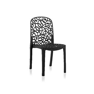 Shaf Set mit 6 anthrazitfarbenen Flora-St&uuml;hlen