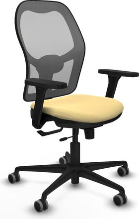 Piqueras y Crespo Jorquera Stuhl mit Lendenwirbelst&uuml;tze mit 3D-Armlehnen, ausgestattet mit Syncro/Traslack und injiziertem Schaum. Mit Rollen von 65 mm, Parkett, Grau/C