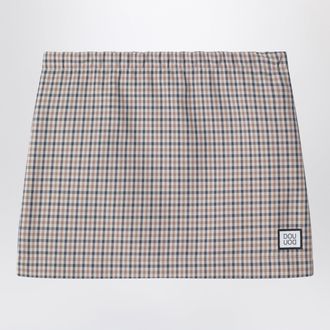 Douuod Betulla beiger Minirock mit Karomuster