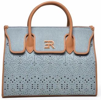 Ermanno Scervino Femme, Sacs, Bleu, Taille: ONE Size Tote Terra Jeans