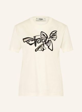 Fendi T-Shirt Mit Stickereien weiss