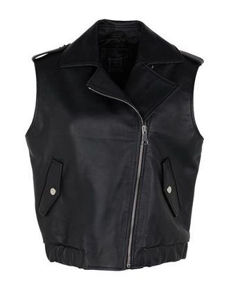 8 by YOOX LEATHER SLEEVELESS BIKER GILET