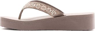 Skechers Damen Vinyasa WILD Daisies, Taupe Mitobuck Edelsteinbesatz, 37 EU