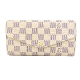 Louis Vuitton Portefeuille long Pre-owned Damier Azur (bi-pli) - Femme - Pre-owned - Beige - Taille: ONE Size