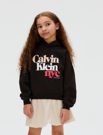 Calvin Klein Jeans Kapuzensweatshirt PEARL SIGNATURE TERRY HOODIE f&uuml;r Kinder bis 16 Jahre, mit gro&szlig;em Druck