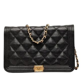 Chanel Pre-owned The Boy Wallet on Chain - Femme - Pre-owned - Noir - Taille: ONE Size