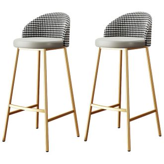 Generic 26/30 Zoll Barhocker, Barst&uuml;hle mit gebogener R&uuml;ckenlehne und Fu&szlig;st&uuml;tze, Tresenhocker mit PU-Lederbezug, hohe St&uuml;hle f&uuml;r K&uuml;cheninseln und Fr&uuml;hst&uuml;cksbe