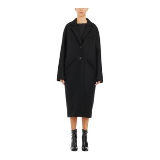 Courr&egrave;ges Wool Cocoon Long Coat - - Coats - Damen - Schwarzk - M