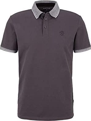 Tom Tailor 1030625, Polo piqué basique Homme, 10899 - Tarmac Grey, M