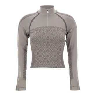 Casablanca Haut demi-zip monogramme sans coutures - Femme - Sweatshirts et sweats &agrave; capuche - Gris - Taille: 38/40 FR