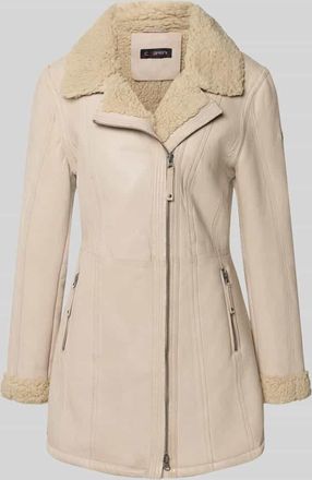 Cabrini Lederjacke mit Teddyfell und Zweiwege-Reißverschluss