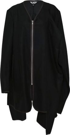Comme Des Garçons cape texturée à fermeture zippée - Noir