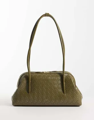 JW PEI Aveline sac port&eacute; &eacute;paule tiss&eacute; vert olive