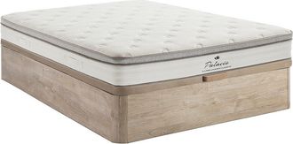 Vente-Unique Ensemble 140 x 190 cm sommier Coffre Naturel Clair + Matelas Ressorts ensachÈs 7 Zones Accueil TPE Èp.28cm - ONEBIA de Palacio