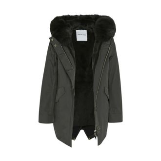 Yves Salomon Parka Iconique Courte 72cm - Femme - Manteaux - Vert - Taille: 36 FR