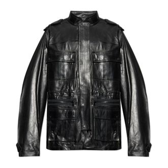 Balmain Veste en cuir dagneau - Homme - Vestes - Noir - Taille: M